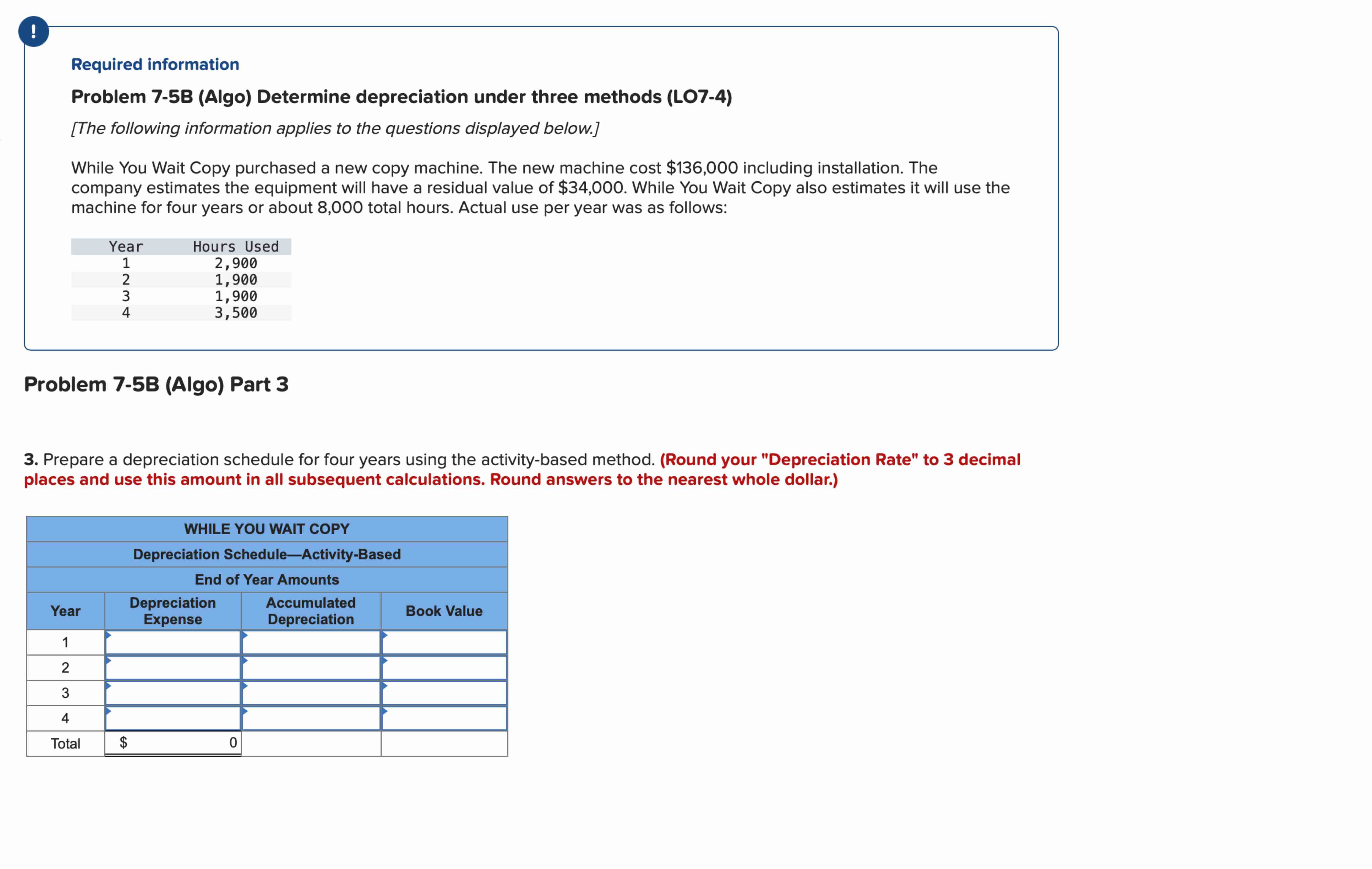 Solved Required information Problem 7-5B (Algo) ﻿Determine | Chegg.com