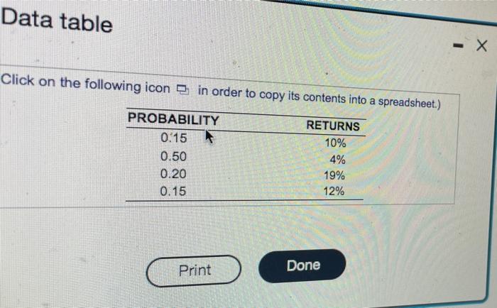 Solved (Standard deviation) Given the probabilities and | Chegg.com