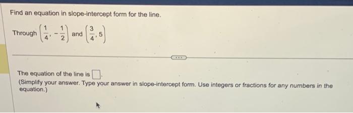 Solved Find an equation in slope-intercept form for the | Chegg.com