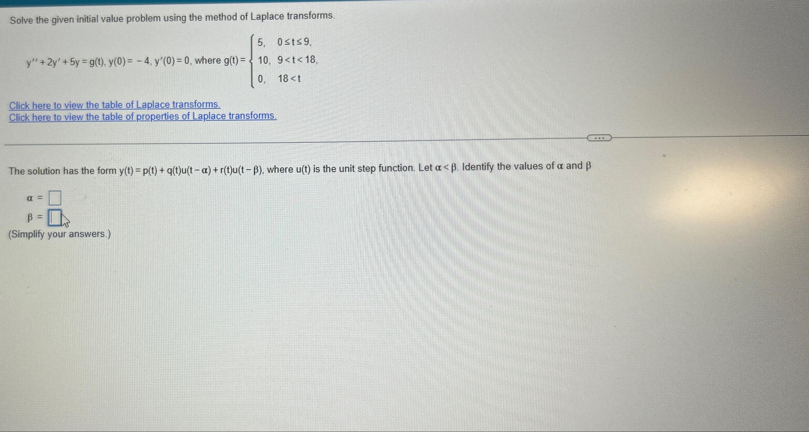 Solved Solve the given initial value problem using the | Chegg.com