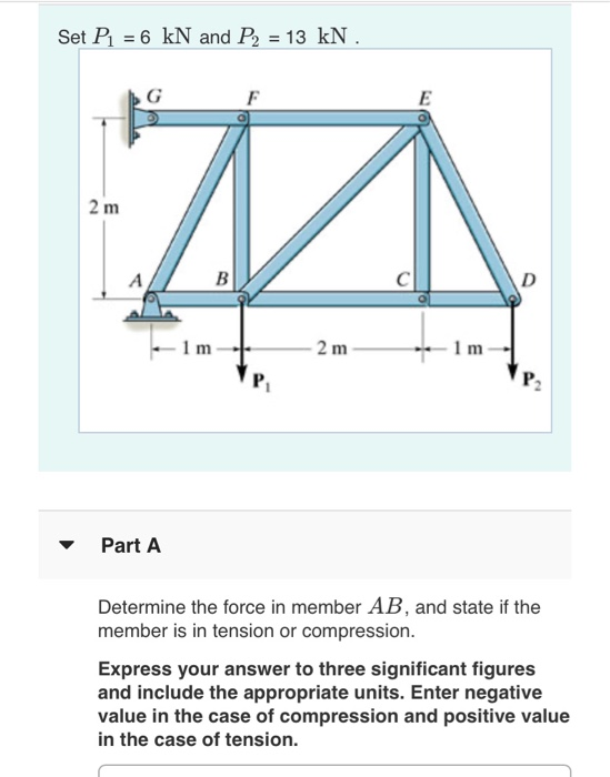 Solved Part B Determine the force in member AF, and state if | Chegg.com
