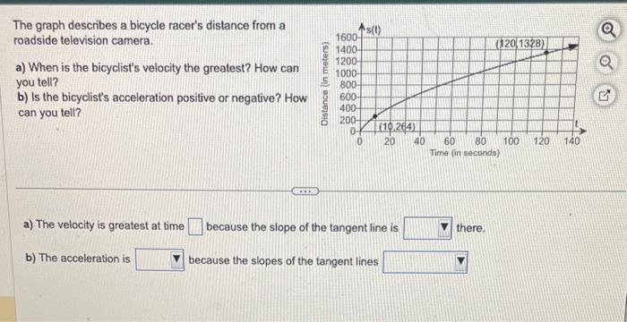Solved The graph describes a bicycle racer's distance from a | Chegg.com