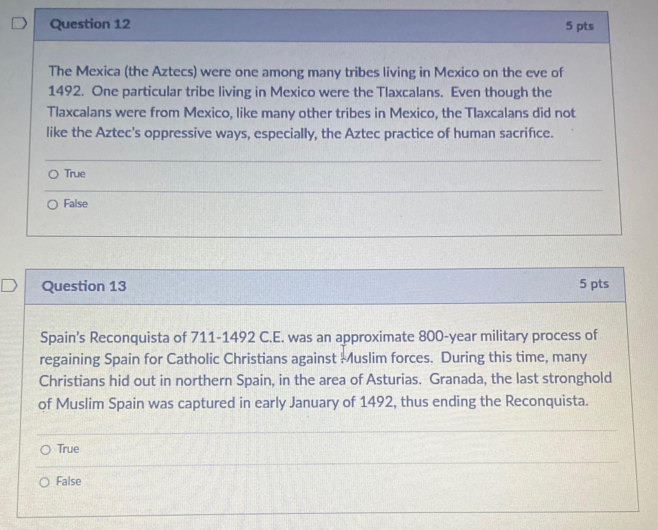 Solved Question 125 ﻿ptsThe Mexica (the Aztecs) ﻿were one | Chegg.com