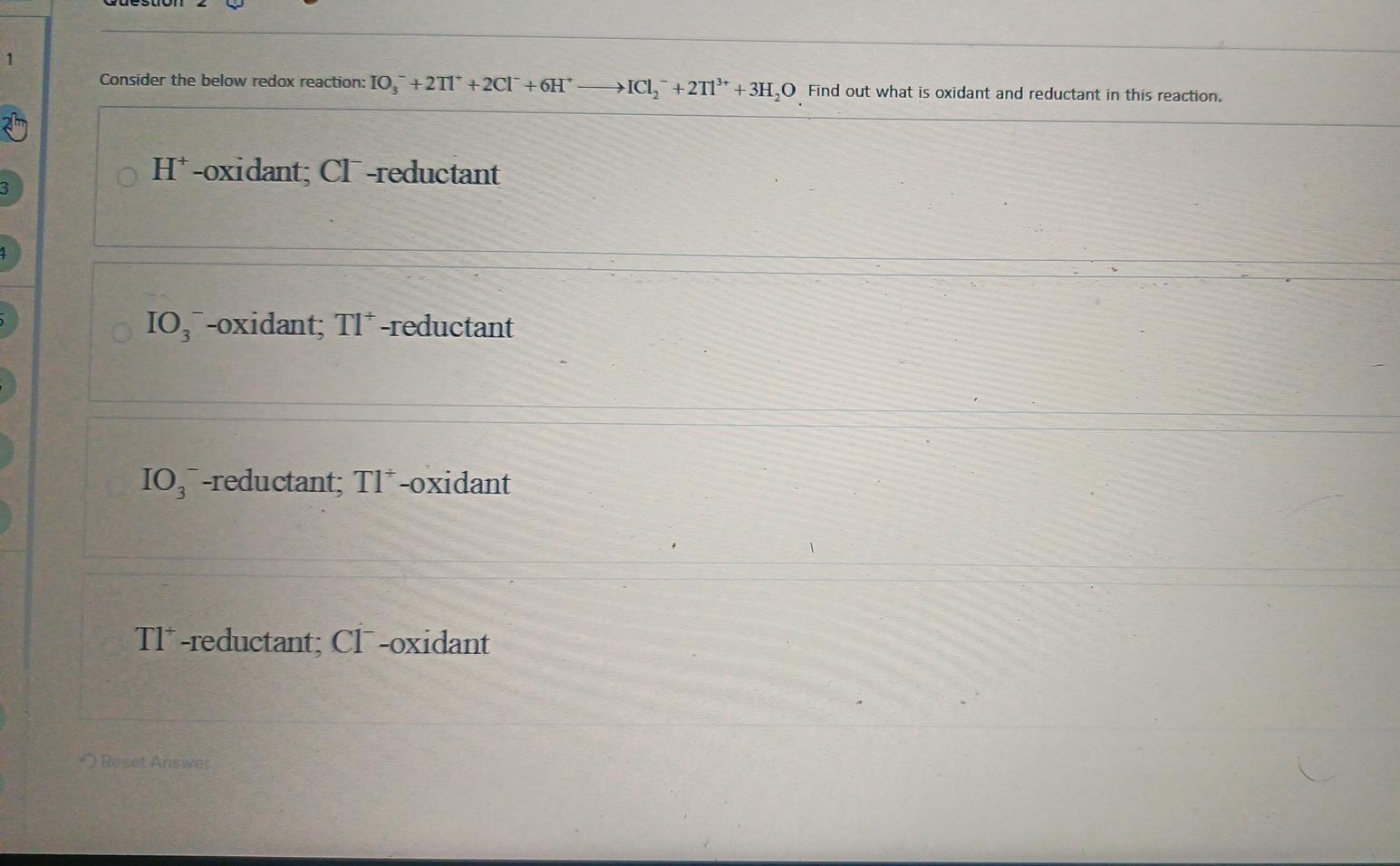 Solved Consider the below redox reaction: | Chegg.com