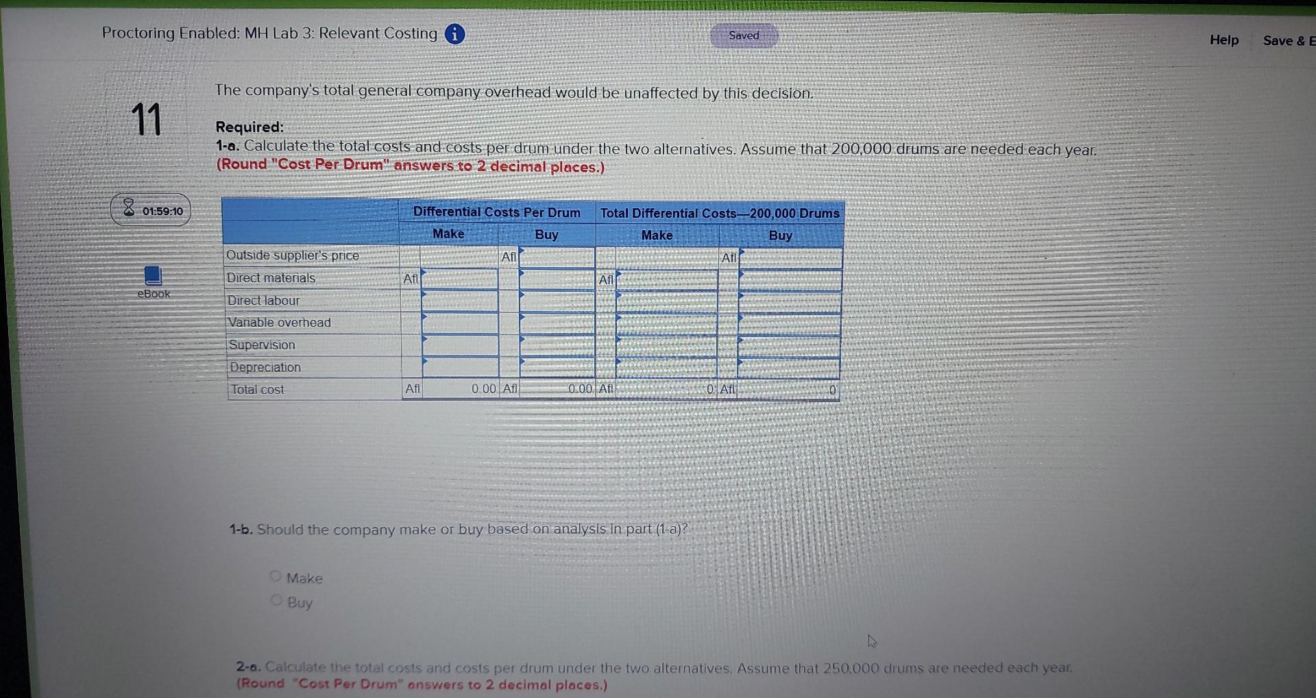 Solved Proctoring Enabled: MH Lab 3: Relevant Costing "In my | Chegg.com