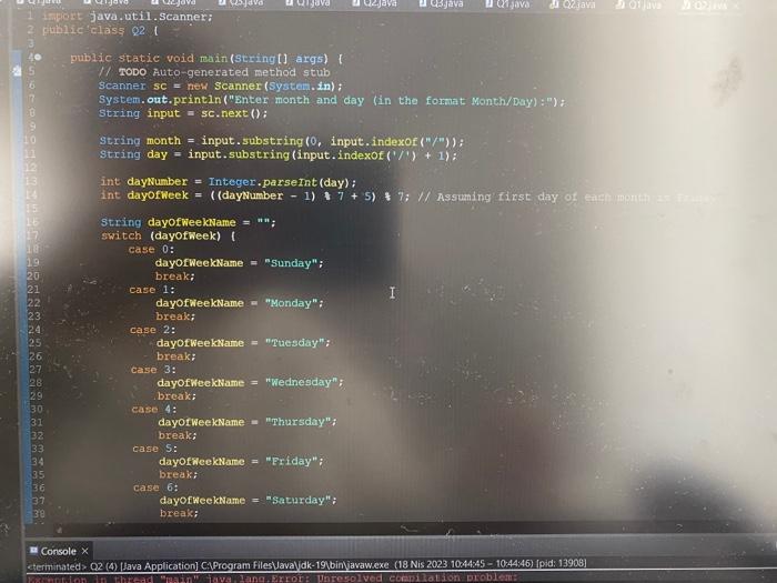 Solved task and my code it gives an error with dayPrint what | Chegg.com
