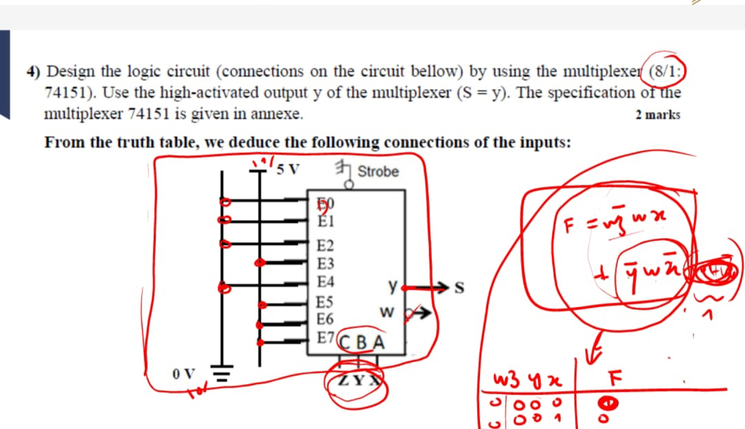 Design the logic circuit (connections on the circuit | Chegg.com