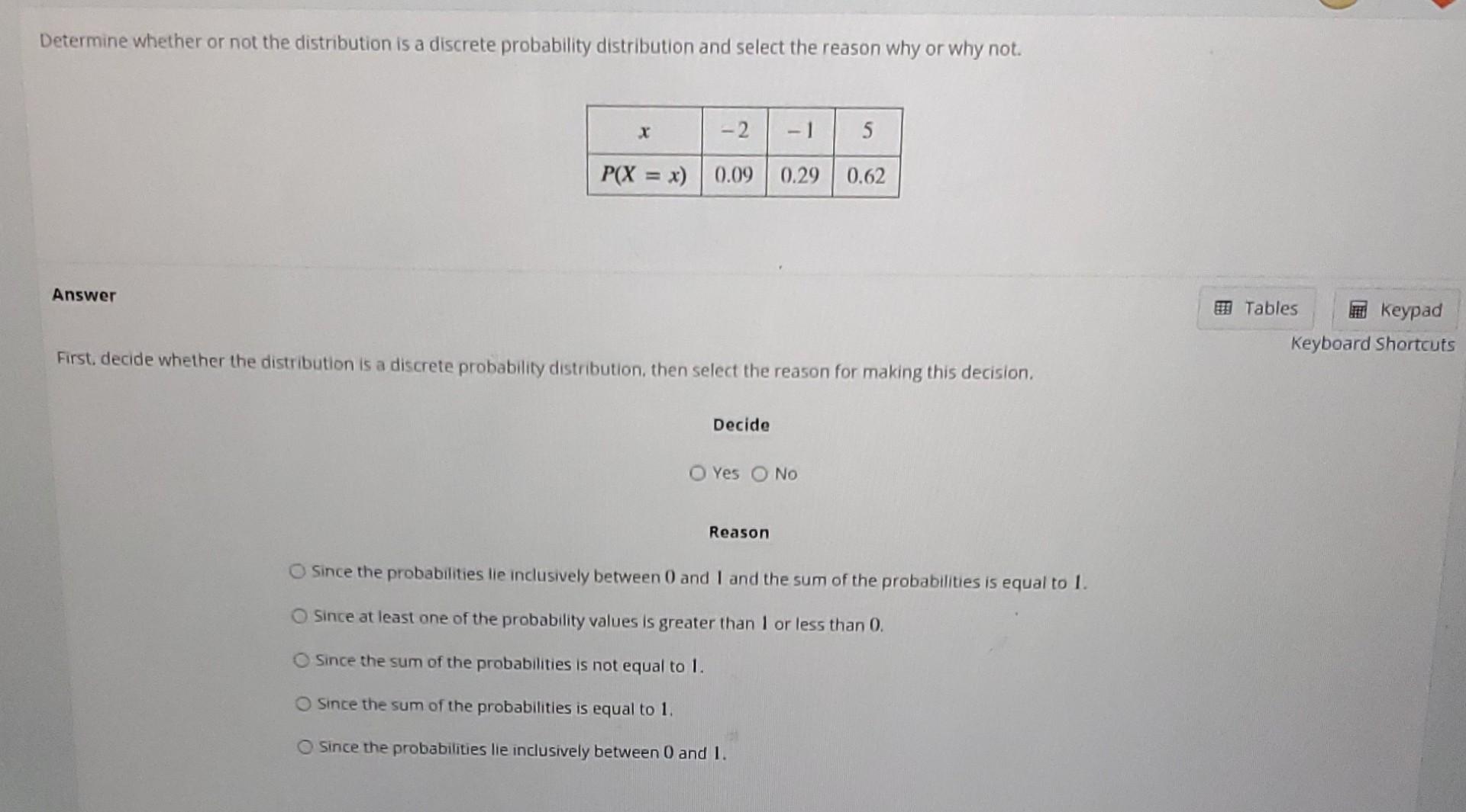 Solved Determine whether or not the distribution is a | Chegg.com