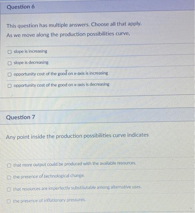 Solved Question 6 This question has multiple answers. Choose | Chegg.com