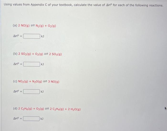 Solved Using values from Appendix C of your textbook, | Chegg.com