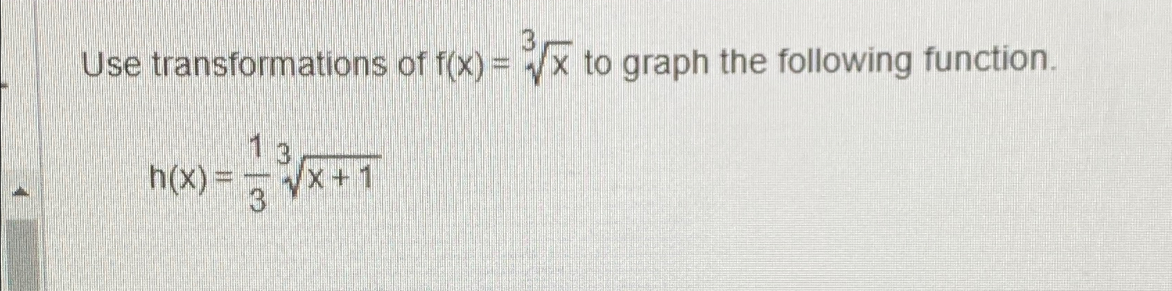 Solved Use transformations of f(x)=x3 ﻿to graph the | Chegg.com