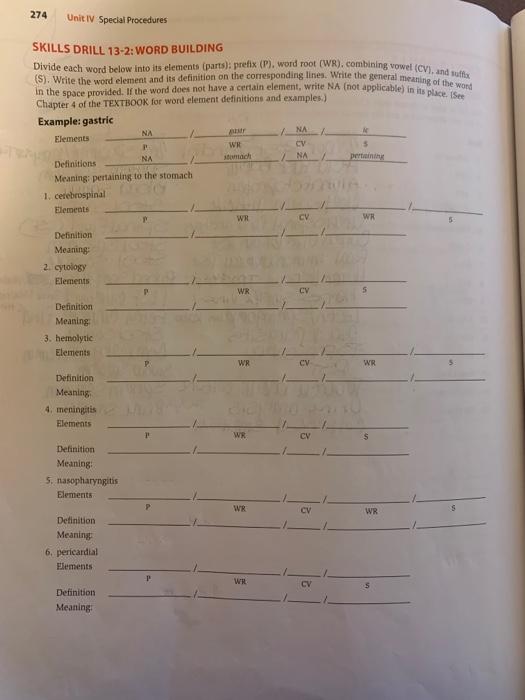 Solved SKILLS DRILL 13-2: WORD BUILDING Divide each word | Chegg.com
