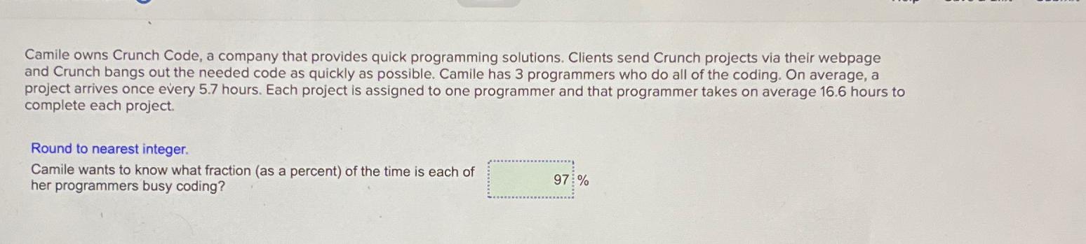 Solved Camile owns Crunch Code, a company that provides | Chegg.com