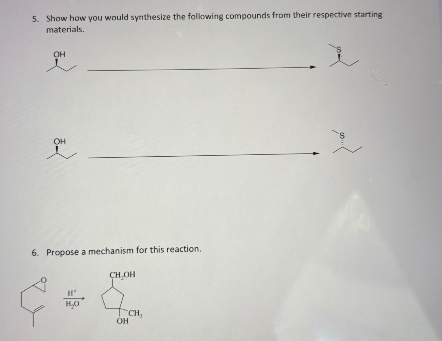 Solved Show how you would synthesize the following compounds | Chegg.com