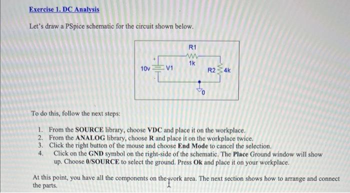 Solved Let's draw a PSpice schematic for the circuit shown | Chegg.com