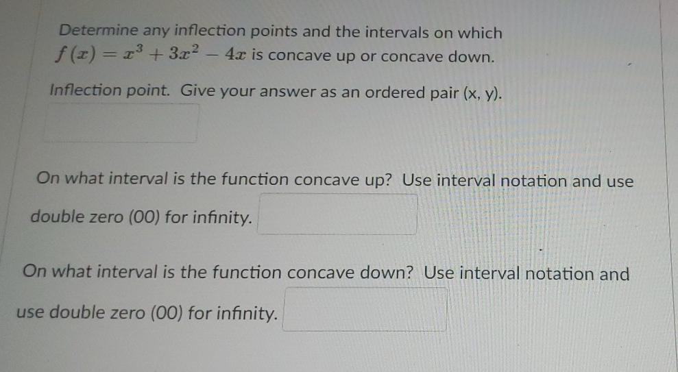 Solved Determine any inflection points and the intervals on | Chegg.com