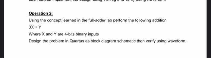 Solved ‏Operation 2 : Using the concept learned in the full | Chegg.com