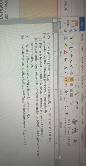 Solved File Home Insert Page Layout References Mailings | Chegg.com