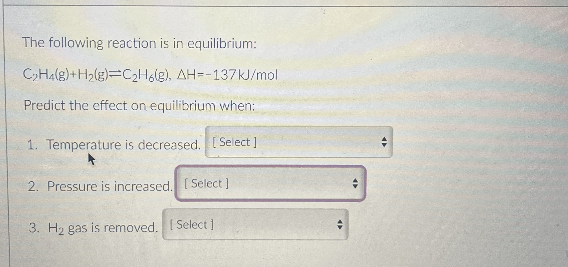 Solved The following reaction is in | Chegg.com