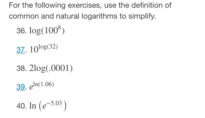 Solved For the following exercises, use the definition of | Chegg.com