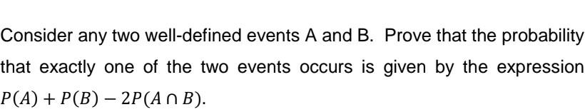 Solved Consider any two well-defined events A and B. Prove | Chegg.com