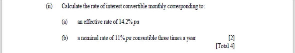 Solved (ii) ﻿Calculate the rate of interest convertible | Chegg.com