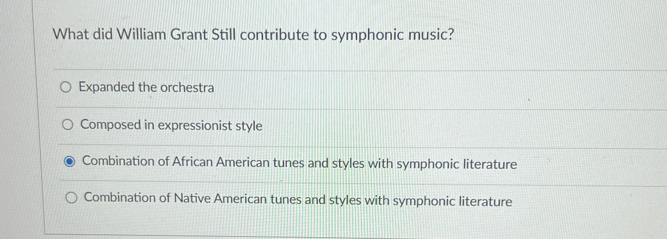 Solved What did William Grant Still contribute to symphonic | Chegg.com
