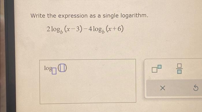 Solved Write the expression as a single logarithm. | Chegg.com
