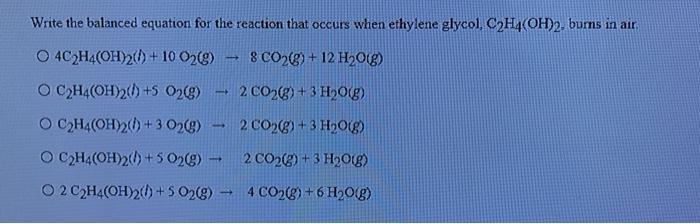 Solved Write the balanced equation for the reaction that | Chegg.com