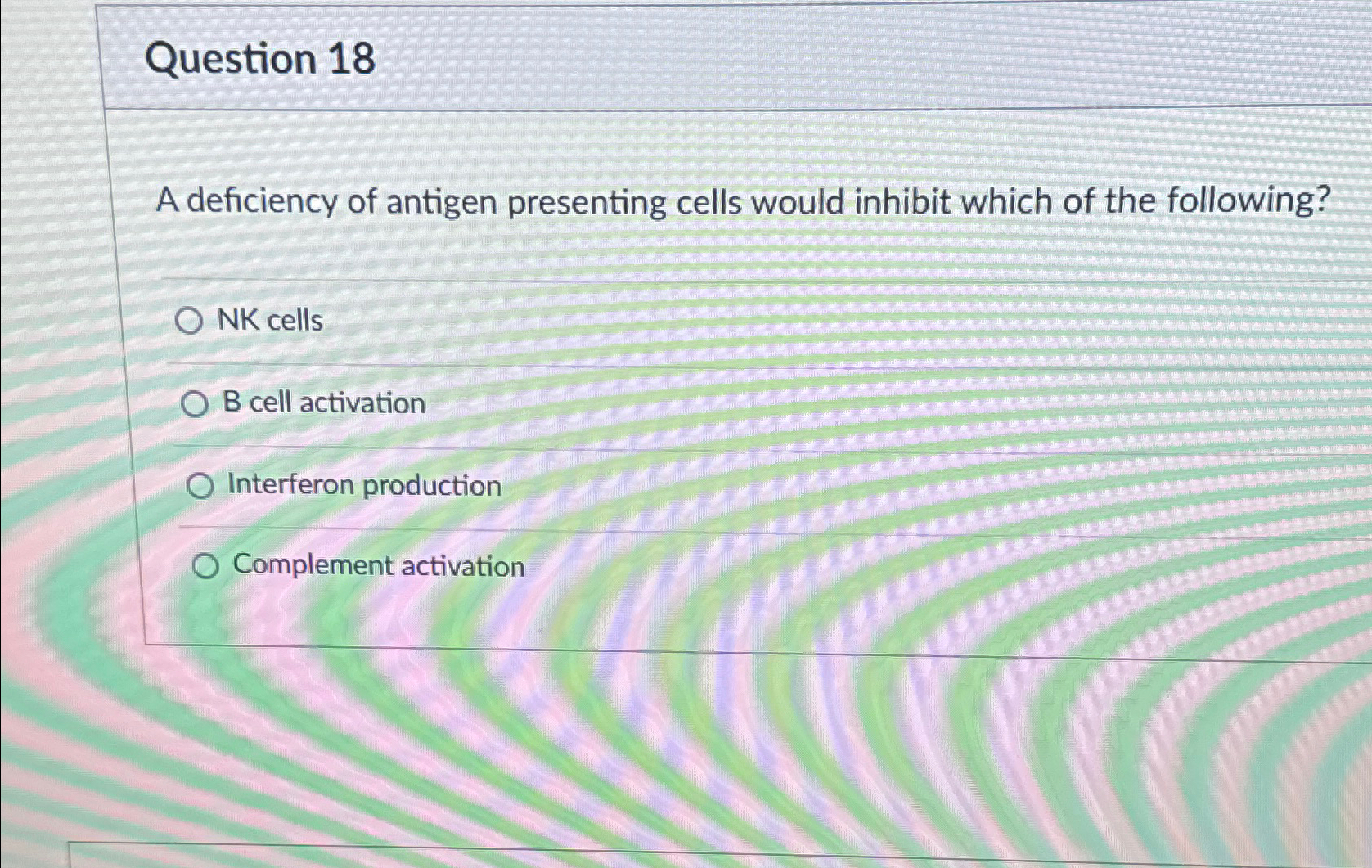 Solved Question 18A deficiency of antigen presenting cells | Chegg.com
