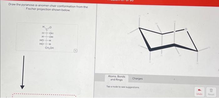 Solved Draw the pyranose α-anomer chair conformation from | Chegg.com