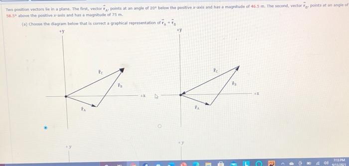 Solved Two position vectors lie in a plane. The first, | Chegg.com