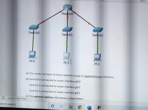 Styles Routero Switcho Switch1 Swilch2 PCO PC PC2 (a) | Chegg.com