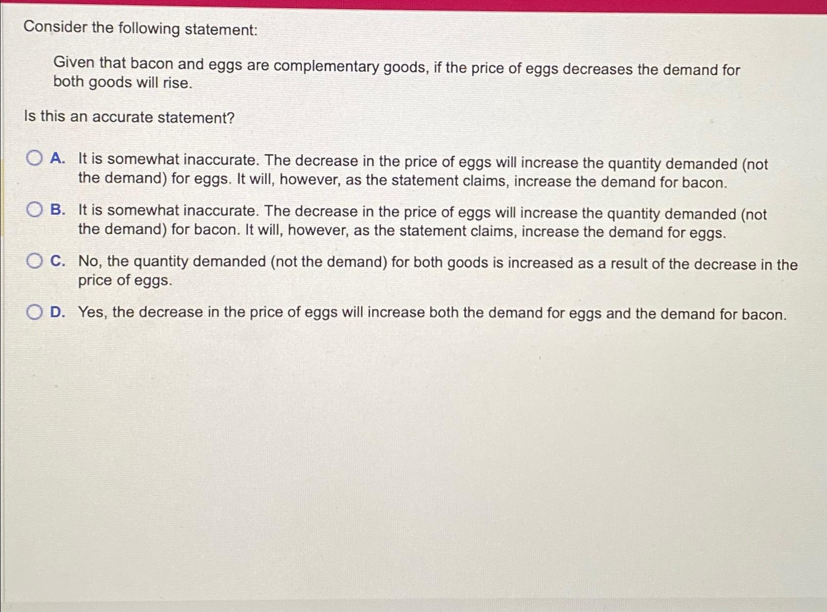Solved Consider the following statement:Given that bacon and | Chegg.com