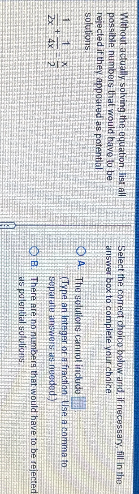 Solved Without actually solving the equation, list all | Chegg.com