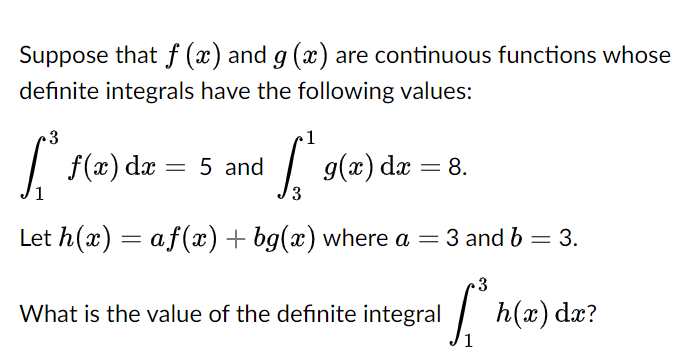 Solved Suppose that f(x) ﻿and g(x) ﻿are continuous functions | Chegg.com
