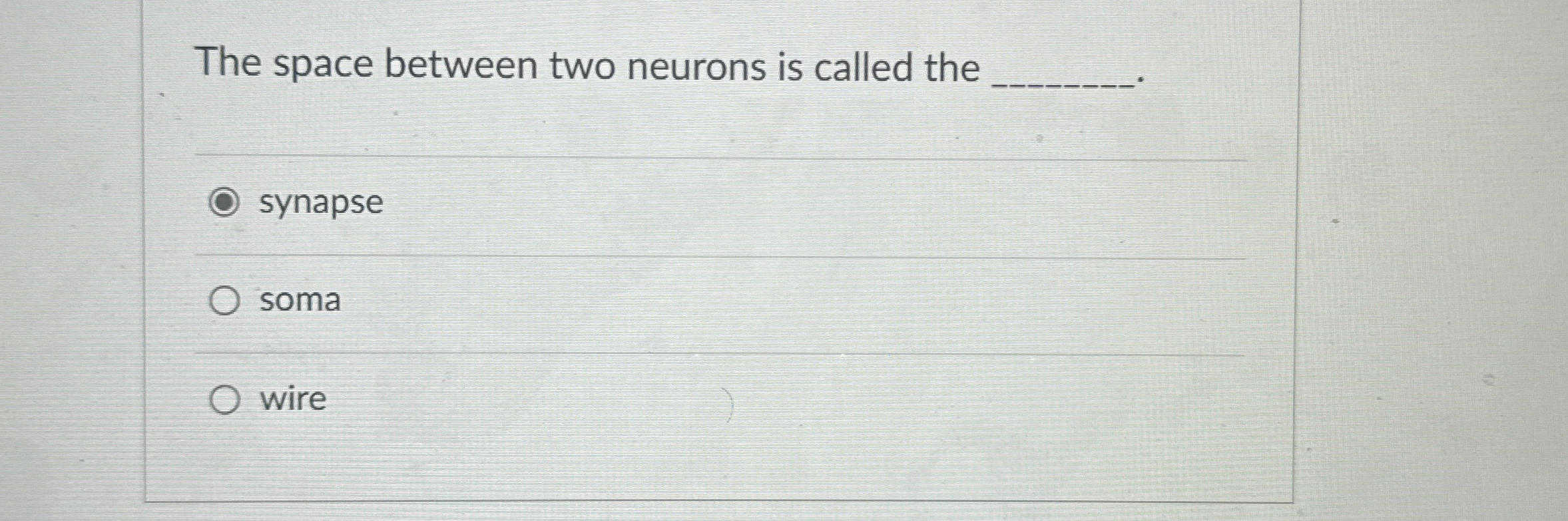 Solved The space between two neurons is called the | Chegg.com