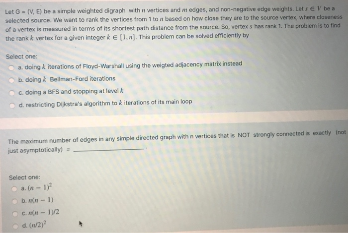 Solved the maximum Number of edges in any simple directed | Chegg.com