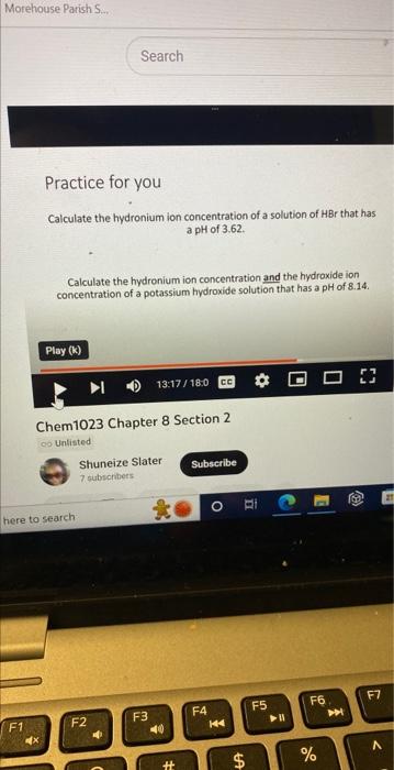 Solved Calculate the hydronium ion concentration of a | Chegg.com