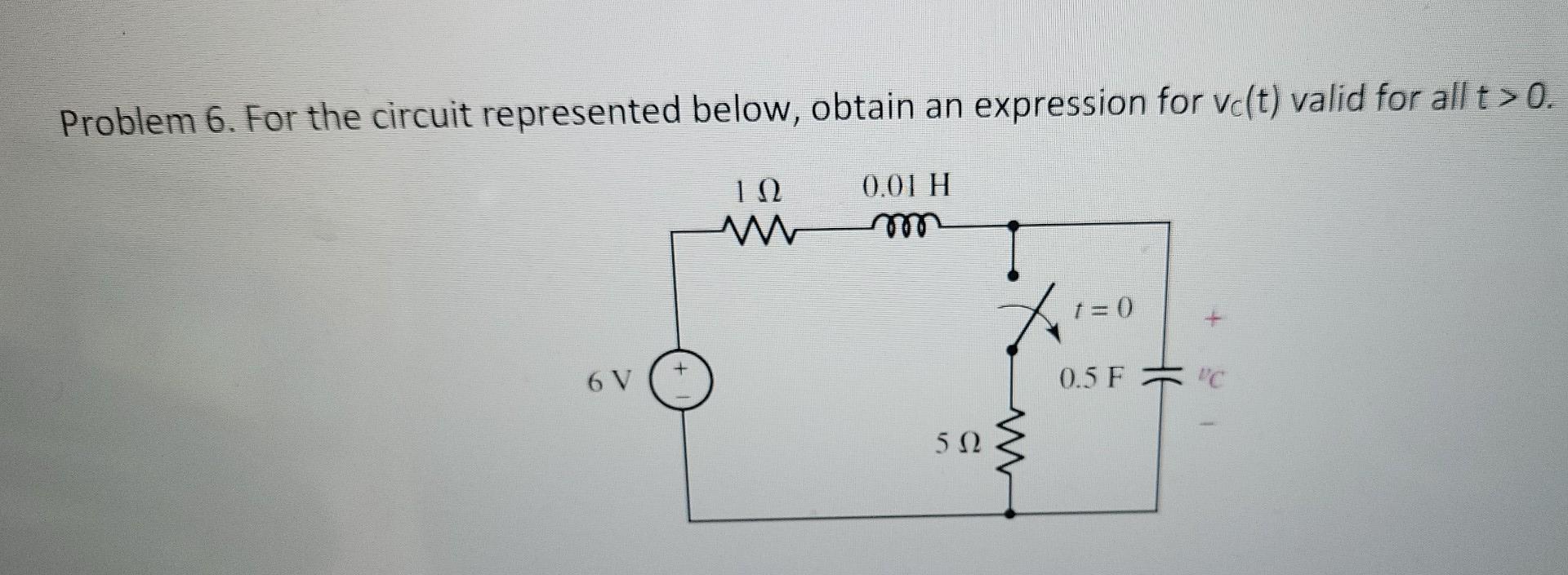 Solved Problem 6. For the circuit represented below, obtain | Chegg.com