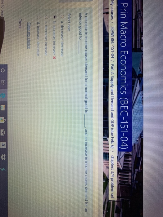Solved Prin Macro Economics (BEC-151-04) My courses / 20/WI | Chegg.com