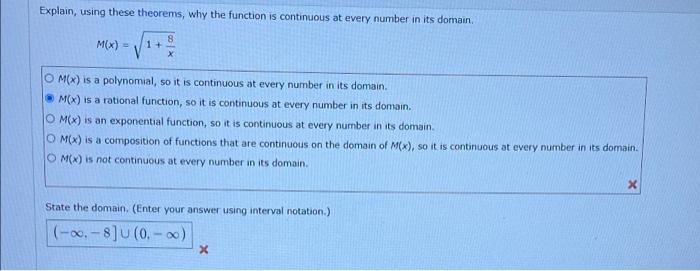 Solved Explain, using these theorems, why the function is | Chegg.com