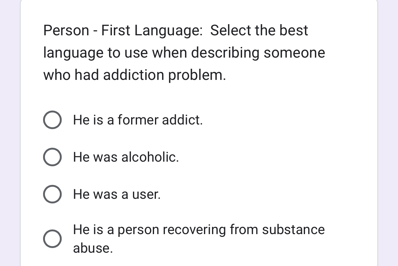 Solved Person - ﻿First Language: Select the best language to | Chegg.com