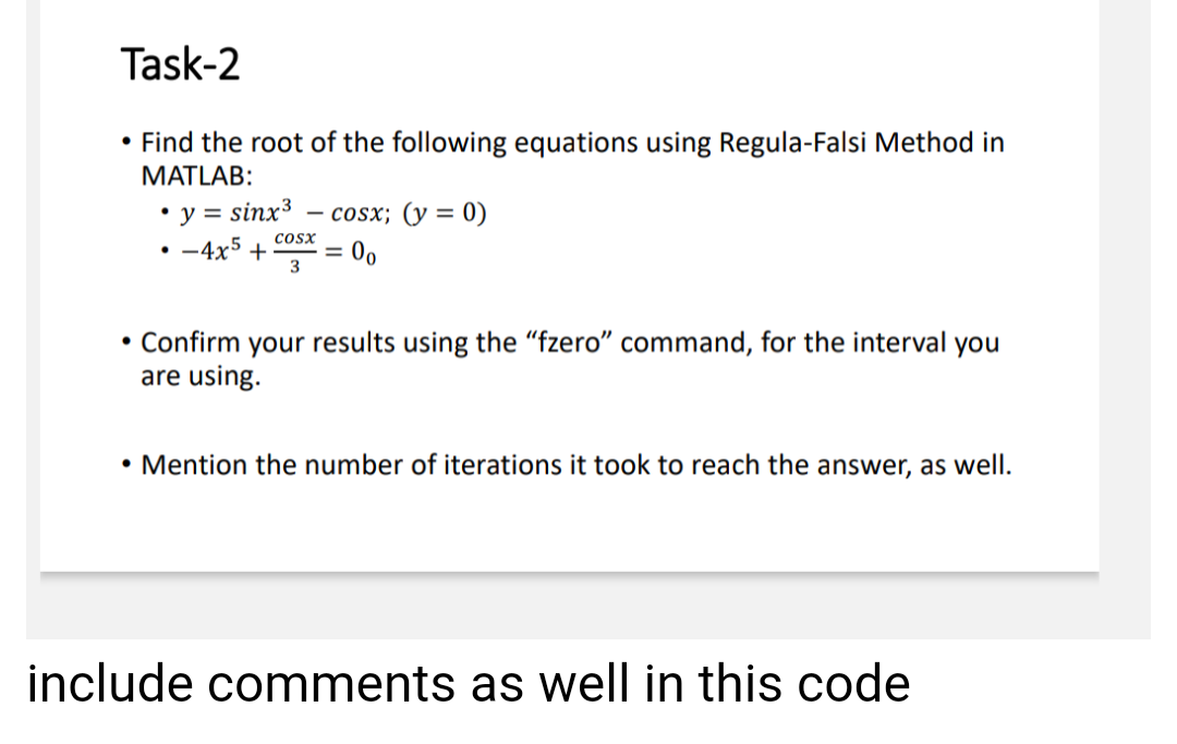 Solved - Find the root of the following equations using | Chegg.com