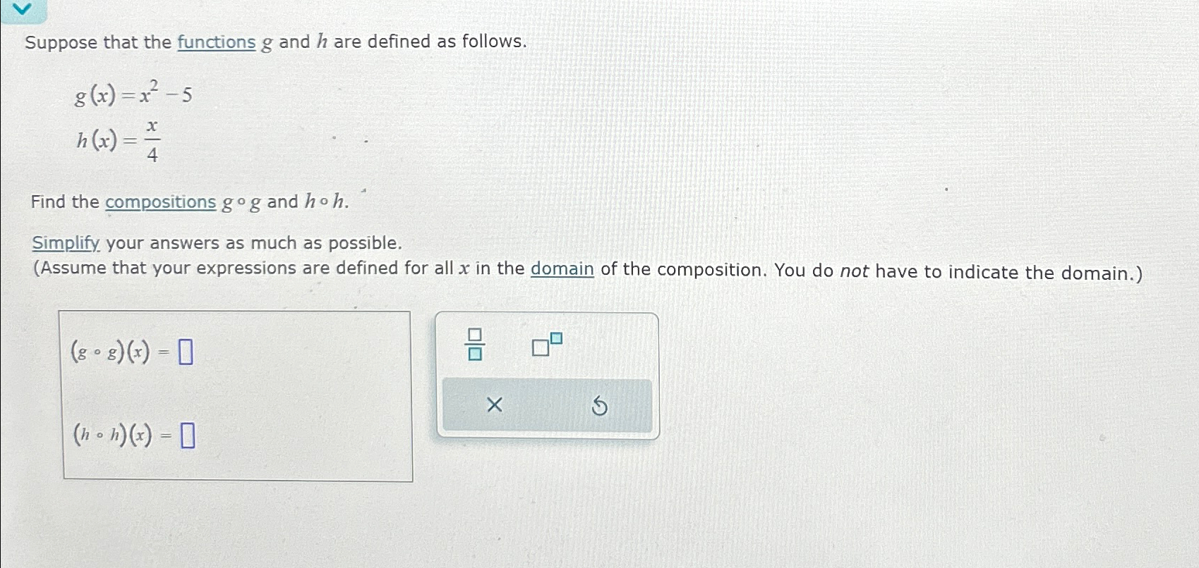 Solved Suppose that the functions g ﻿and h ﻿are defined as | Chegg.com