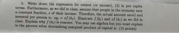 Solved Problem 2. Consider the basic Solow model that we | Chegg.com