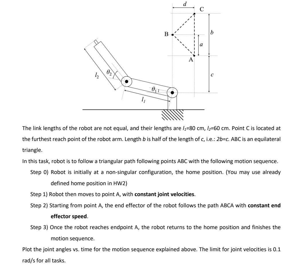 Solved The link lengths of the robot are not equal, and | Chegg.com
