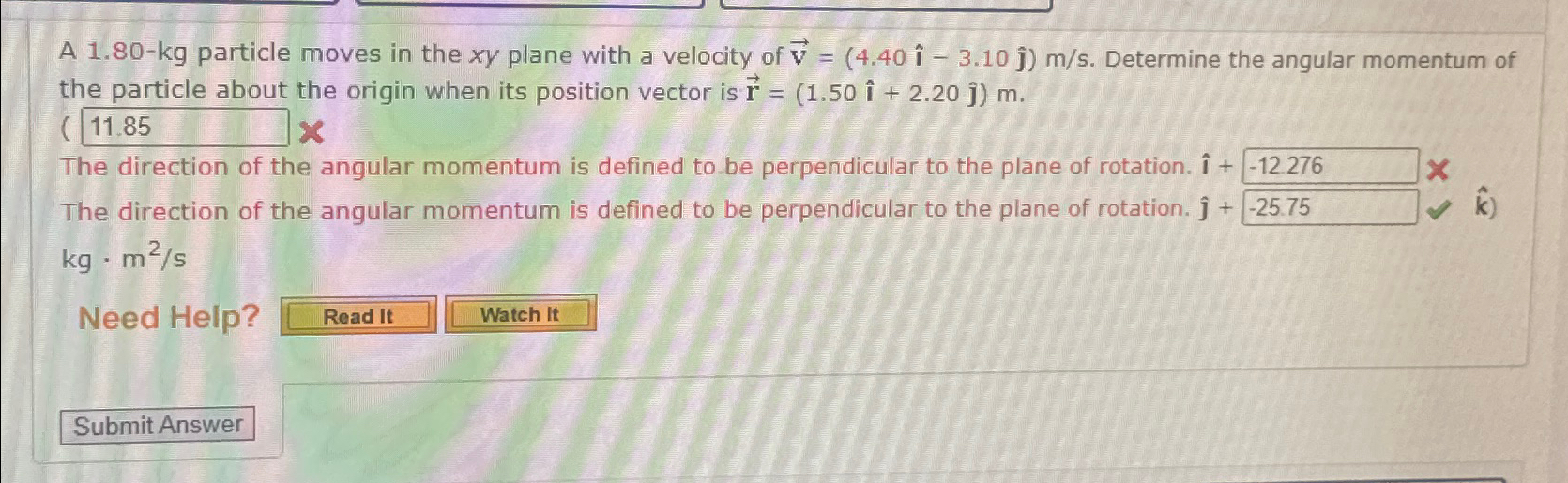 Solved A 1.80-kg ﻿particle moves in the xy ﻿plane with a | Chegg.com
