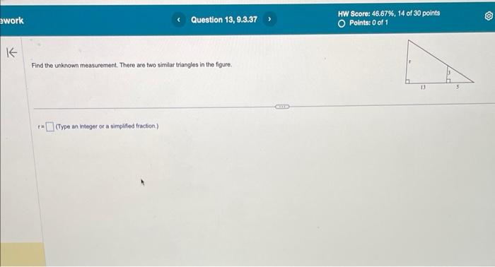 Solved Find the unknown measurement. There ase two similar | Chegg.com