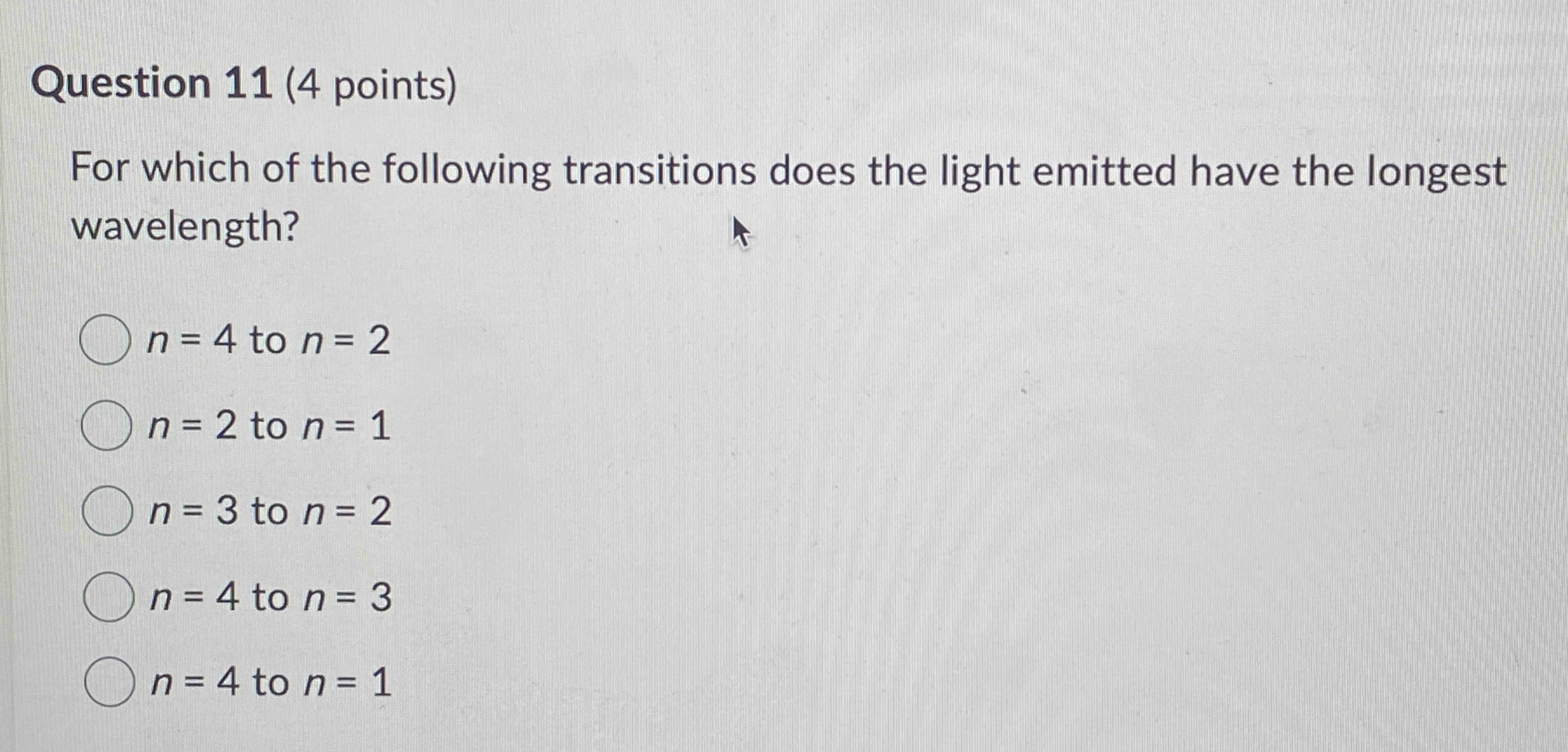 Solved Question 11 (4 ﻿points)For which of ﻿the following | Chegg.com